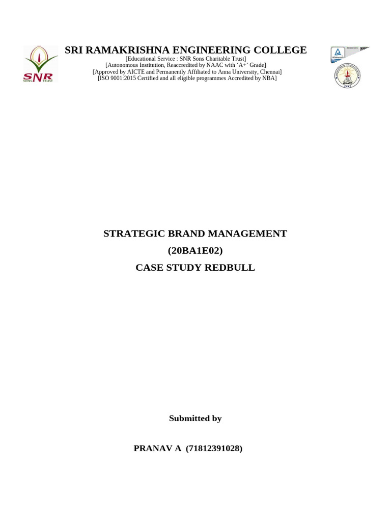 Redbull Casestudy Pranav Half | PDF | Brand | Consumer Behaviour