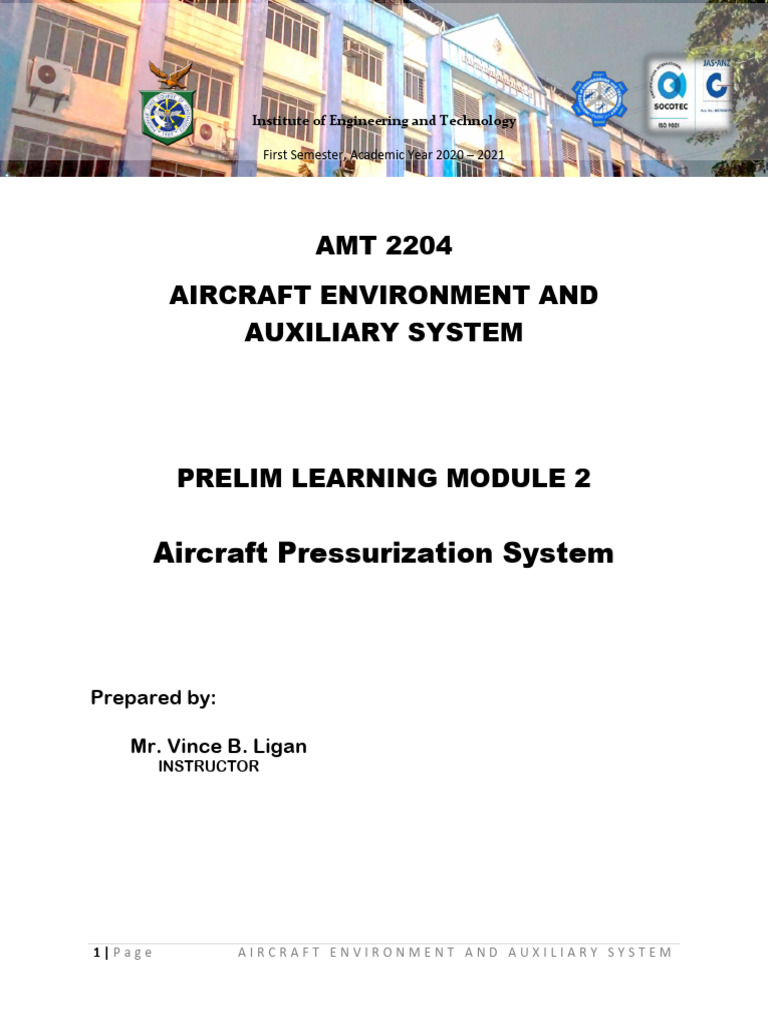 Prelim Module 2 Aircraft Pressurization System | PDF | Turbocharger ...