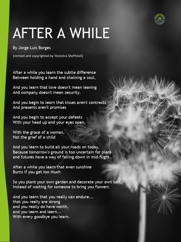 e18b-A8ee-5801-Ca0-7628e6a626 After A While Poem For Framing | PDF