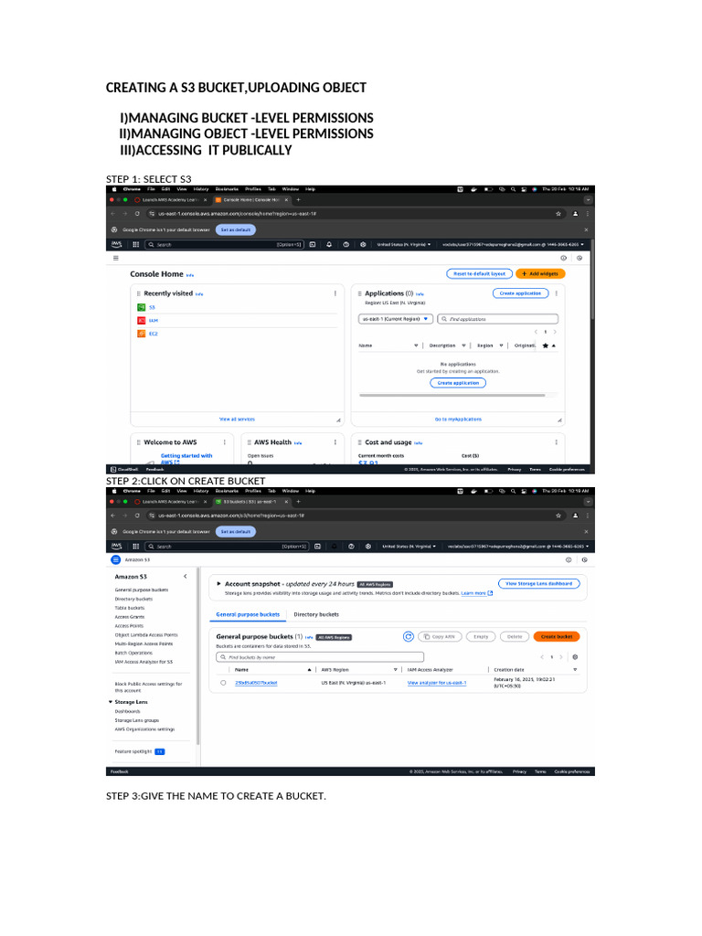 S3 Bucket Creation and File Upload Guide | PDF