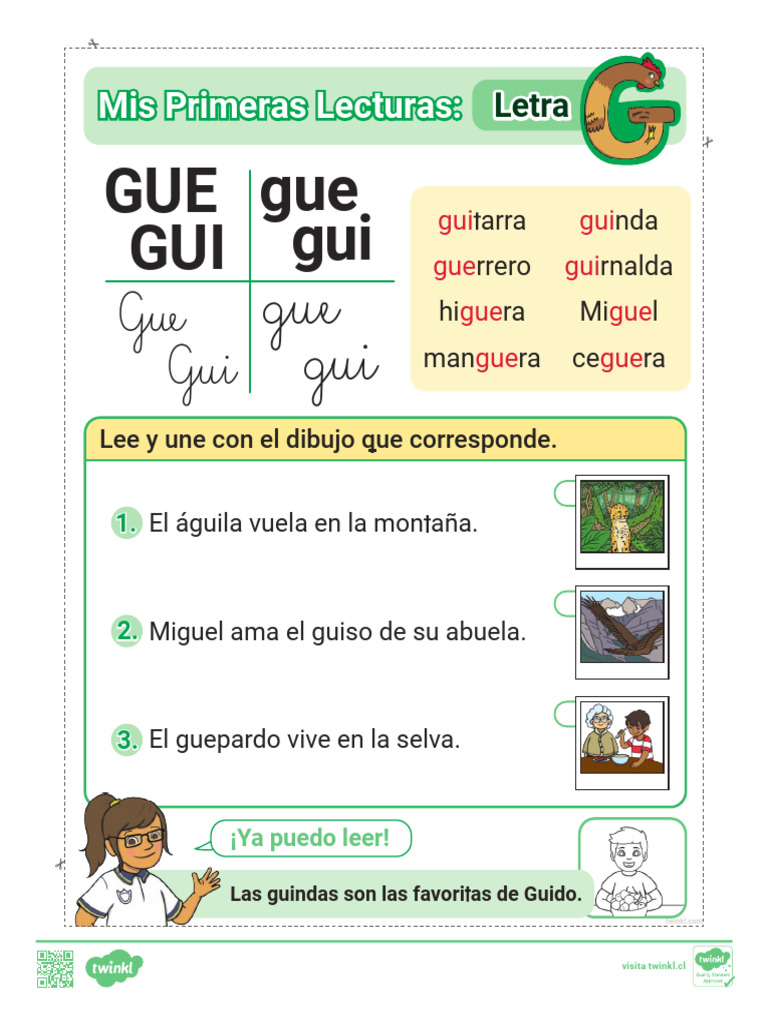 Mis Primeras Lecturas Letra G Gue Gui Ver 1 | PDF