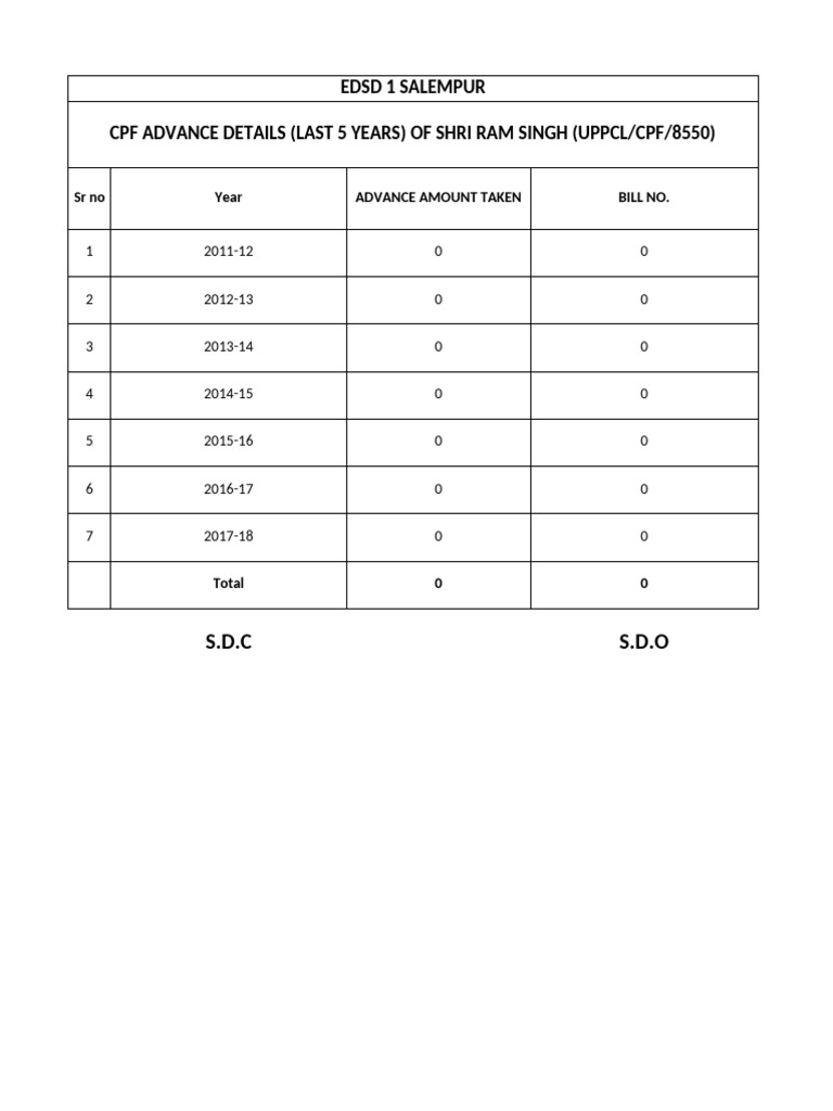 GPF Advance Format | PDF