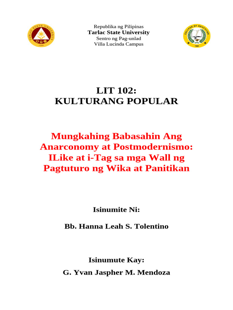 Kulturang Popular | PDF