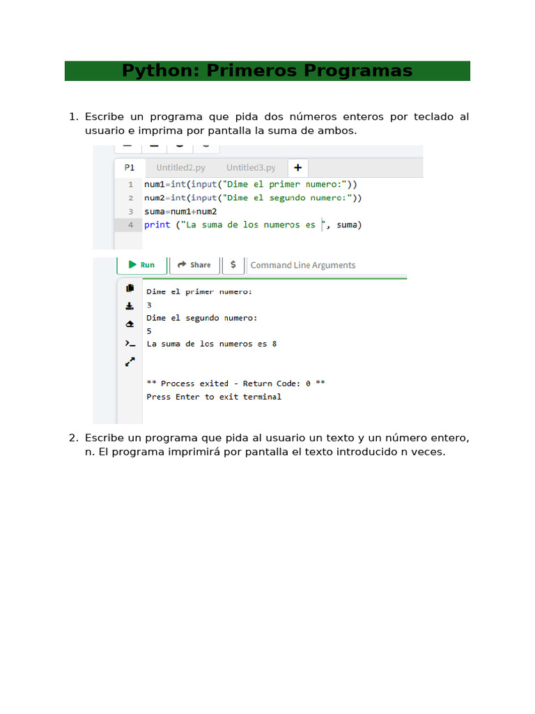 Primeros Programas | PDF