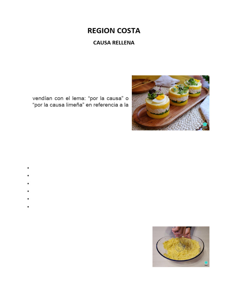 Causa Rellena | PDF | Patata | Mayonesa