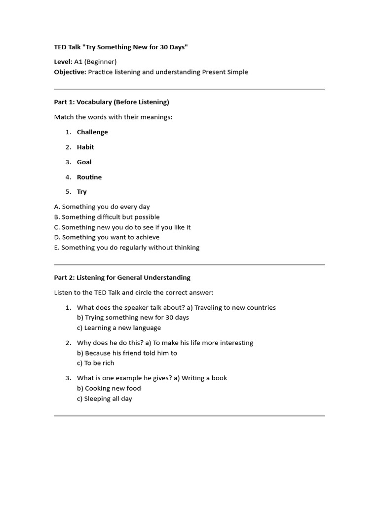 TED Talk TRY STH NEW FOR 30 DAYS | PDF