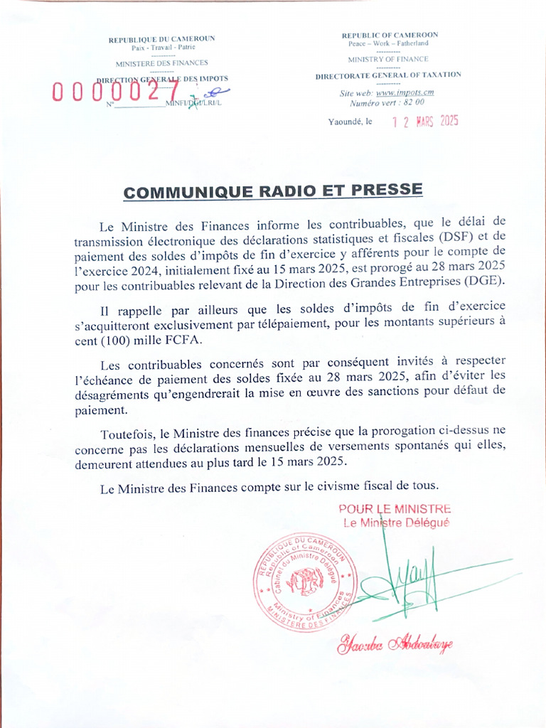 Communiqué Report DSF | PDF