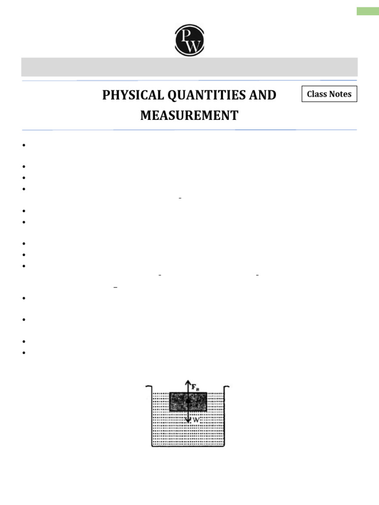 Physical Quantities and Measurement _ Short Notes ~ Physics (1) | PDF ...