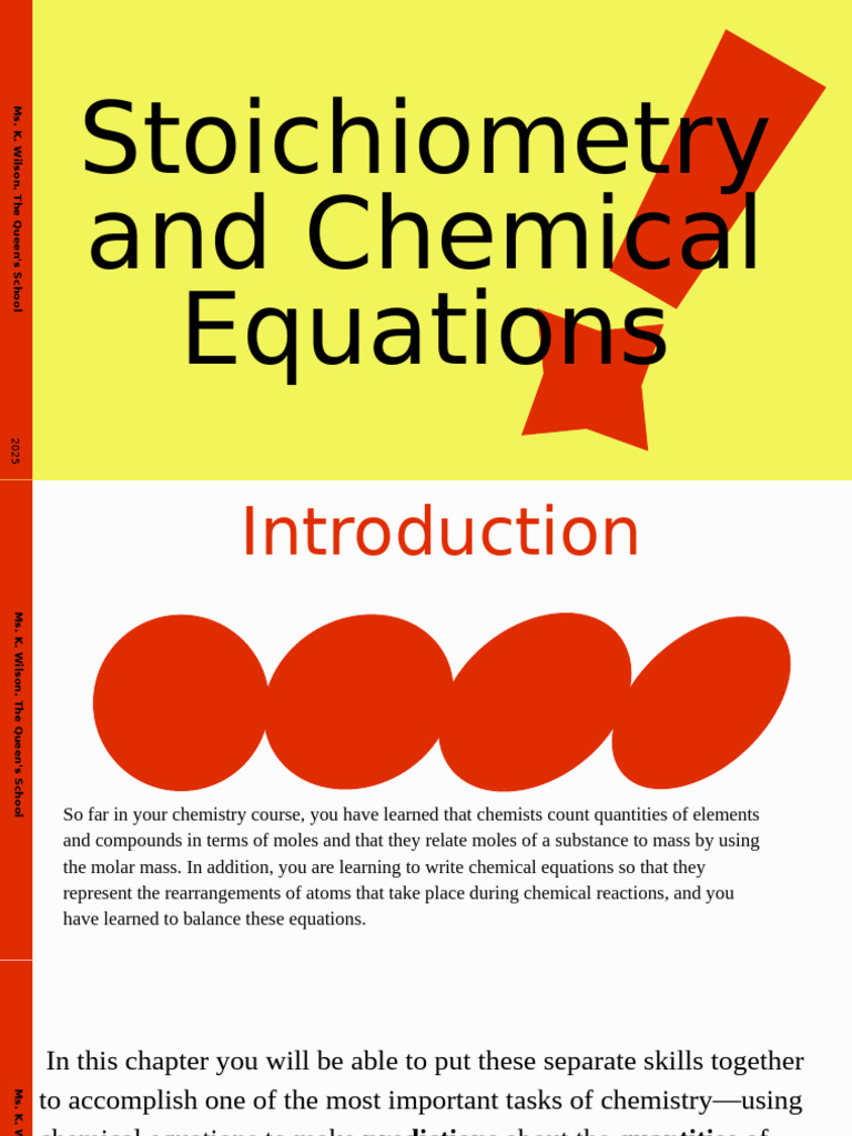 Stoichiometry and Chemical Equations Guide | PDF | Stoichiometry ...