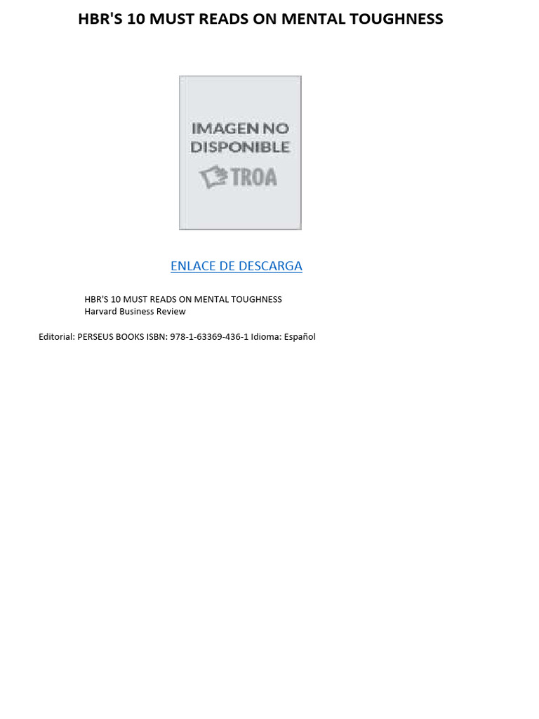 HBR's 10 Must Reads: Mental Toughness | PDF