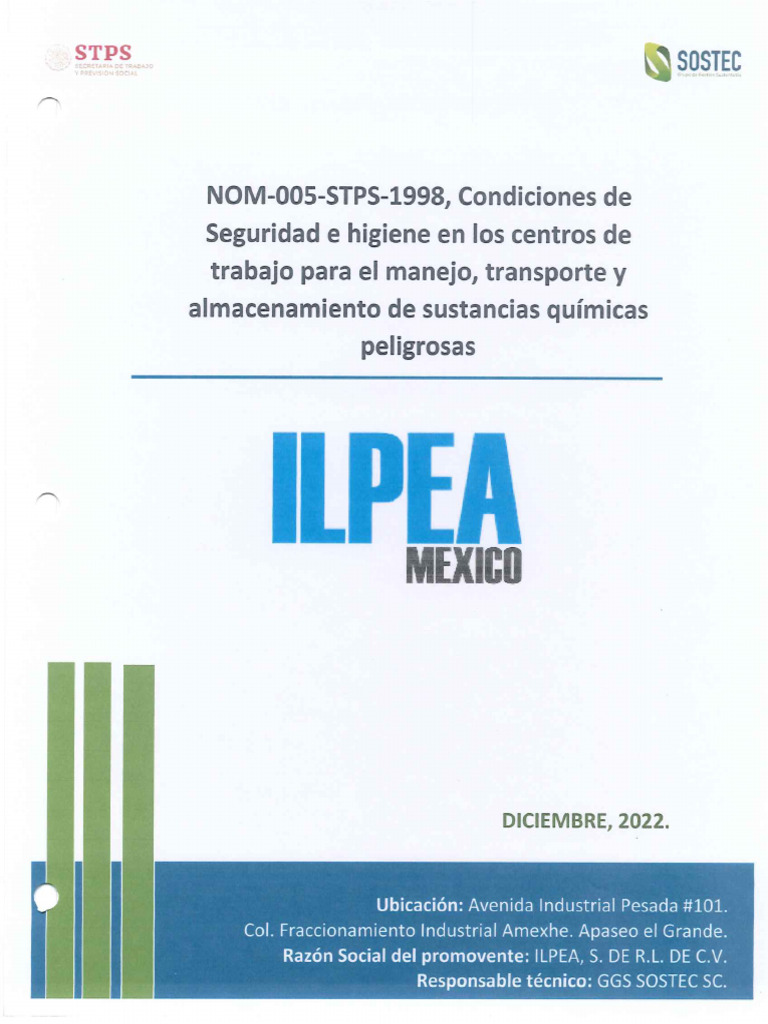 NOM-005-STPS-1998 Condiicones de Seguridad e Higiene en Los Centros de ...