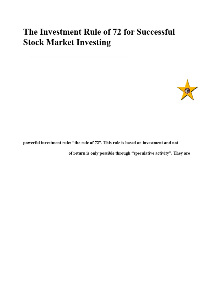 Mastering the Rule of 72 for Investing | PDF | Investing | Exchange ...