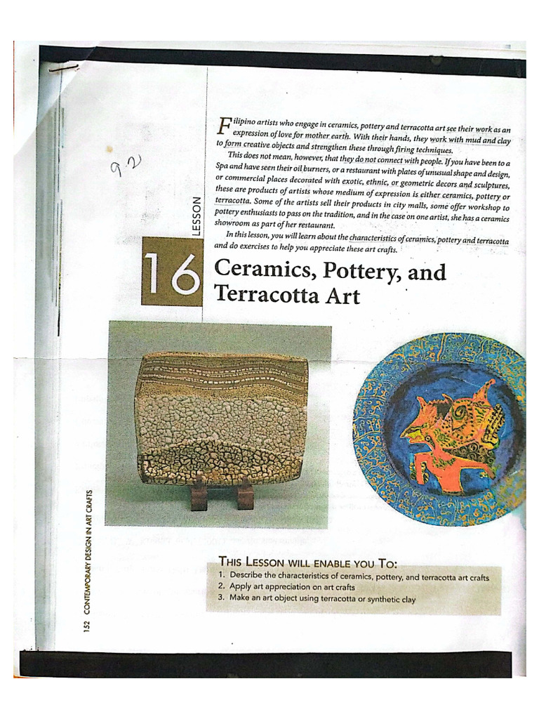 Lesson 16 Ceramics, Pottery, and Terracotta Art | PDF