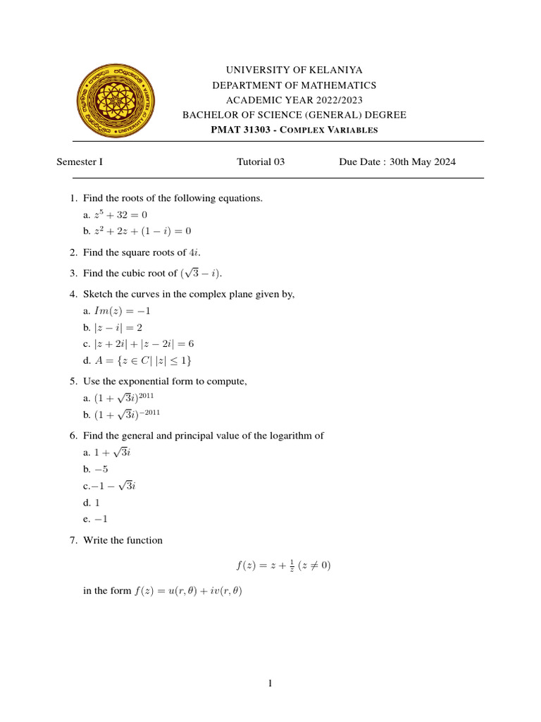 PMAT 31303 - Tutorial 03 | PDF