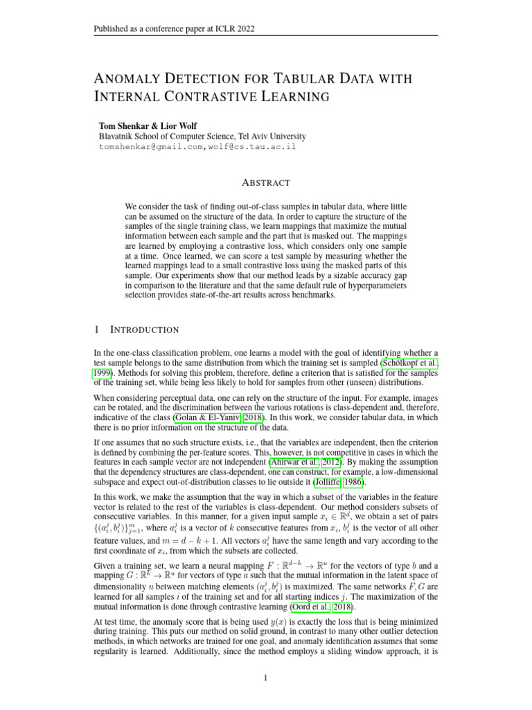 1041 Anomaly Detection For Tabular | PDF | Covariance | Vector Space