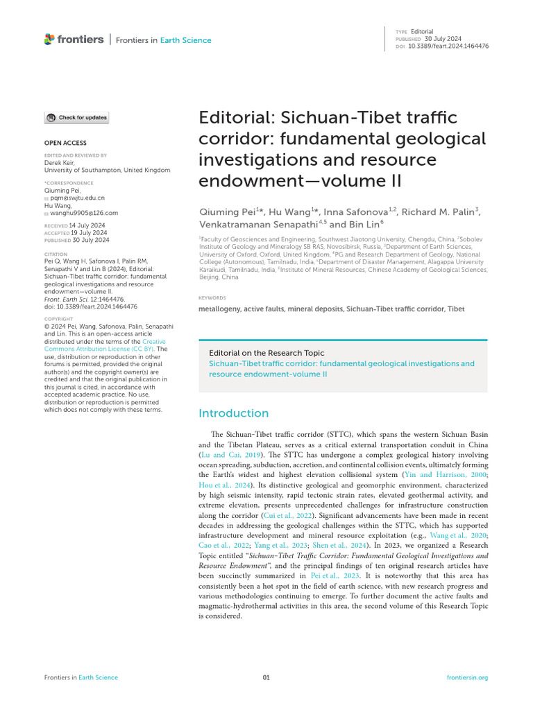 Editorial - Sichuan-Tibet - Traffic - Corridor - Fundament FES | PDF ...