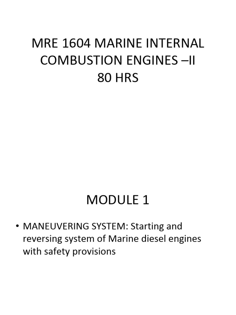 Marine Diesel Engine Starting Systems | PDF | Internal Combustion ...
