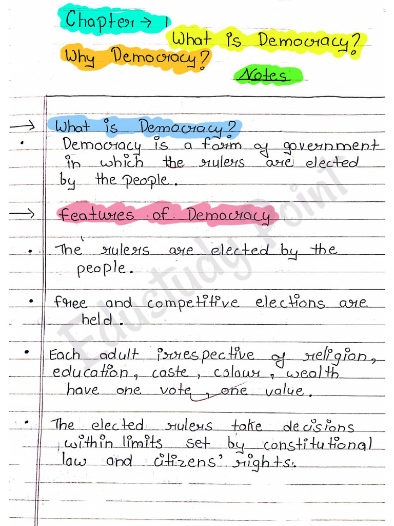 What Is Democracy - Why Democracy - (Edustudy Point) | PDF
