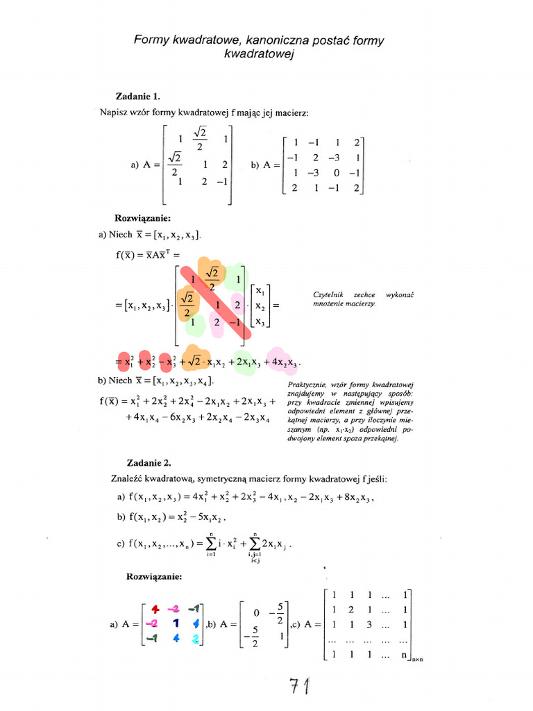 Wzory kwadratowe i delta ujemna | PDF