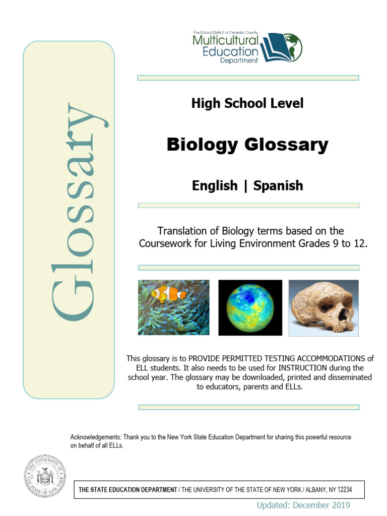 Glosario de Biología: Inglés-Español | PDF | Sangre | Biología