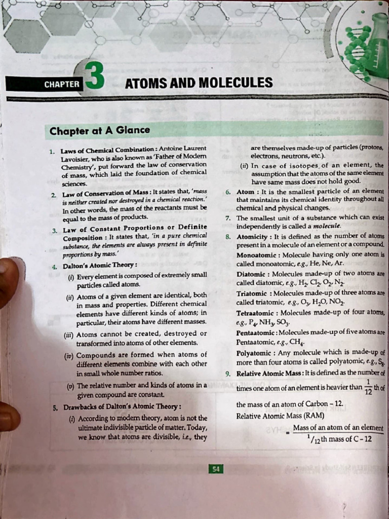 Chapter 3 - Atoms and Molecules | PDF | Chemical Compounds | Chlorine