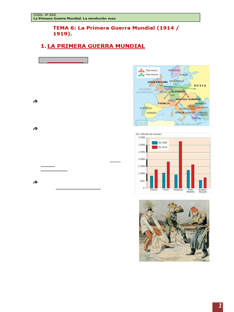 Tema 6 La Primera Guerra Mundial. La Revolución Rusa | PDF | Cubismo | Primera Guerra Mundial