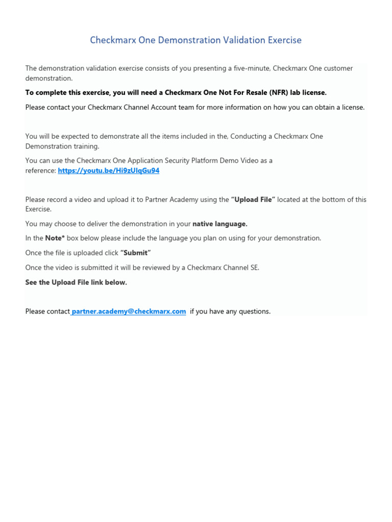 CxOne Demo Validation Checklist-Partner | PDF