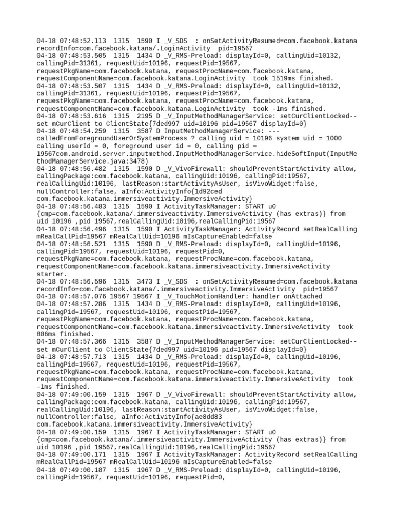 Facebook Katana Activity Logs | PDF | Unix | Operating System Technology