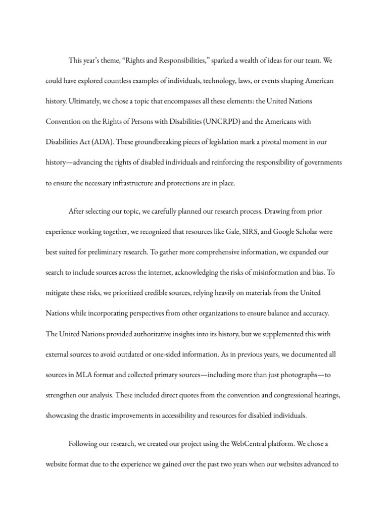 NHD Process Paper 2025 1 | PDF