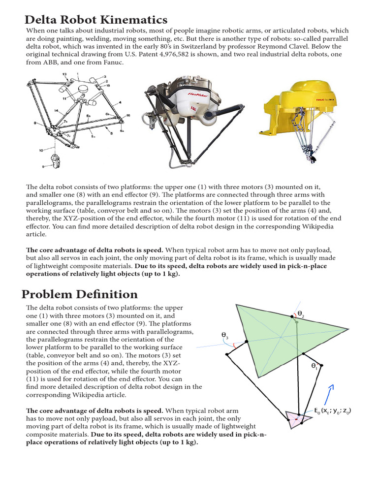 Delta Robot Kinematics - Trossen Robotics | PDF | Geometry | Euclidean Geometry