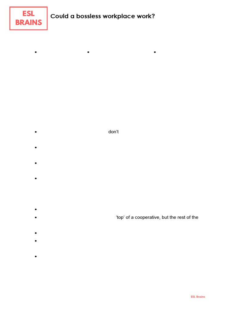 Could A Bossless Workplace Work SV 2431 | PDF