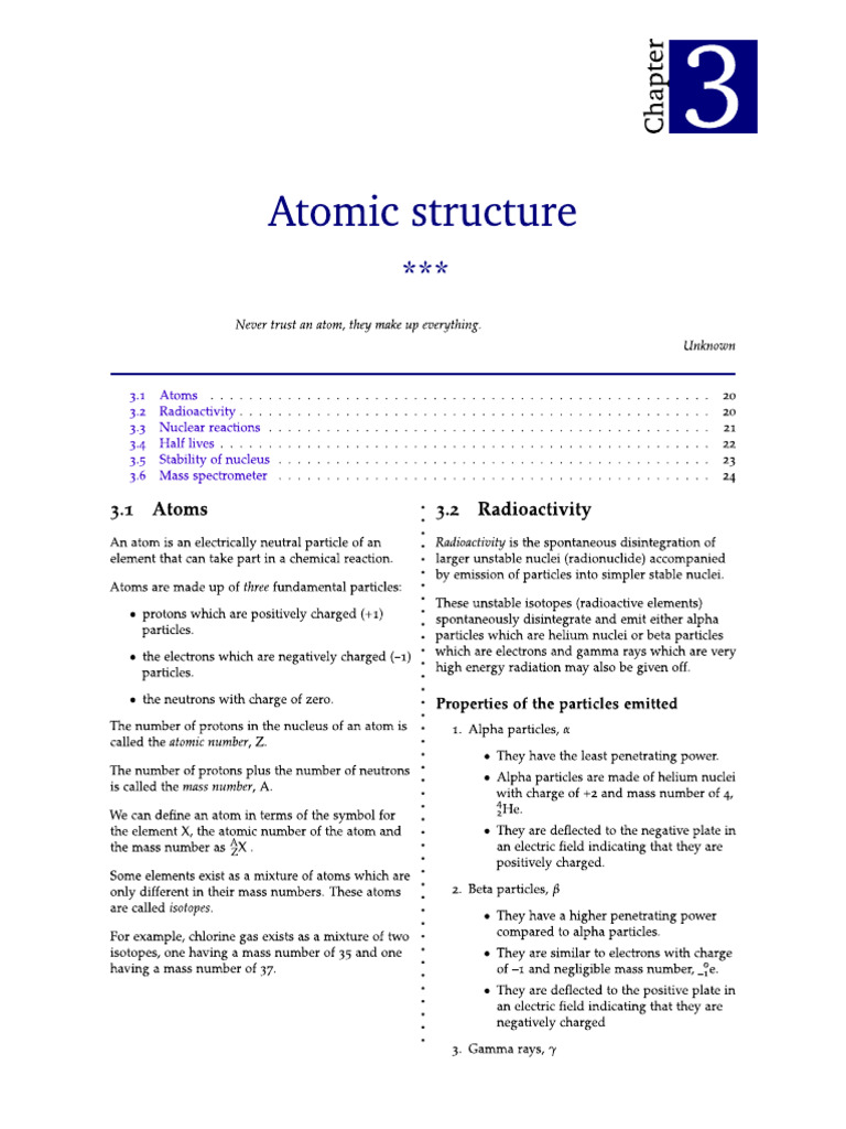 Atomic Structure | PDF