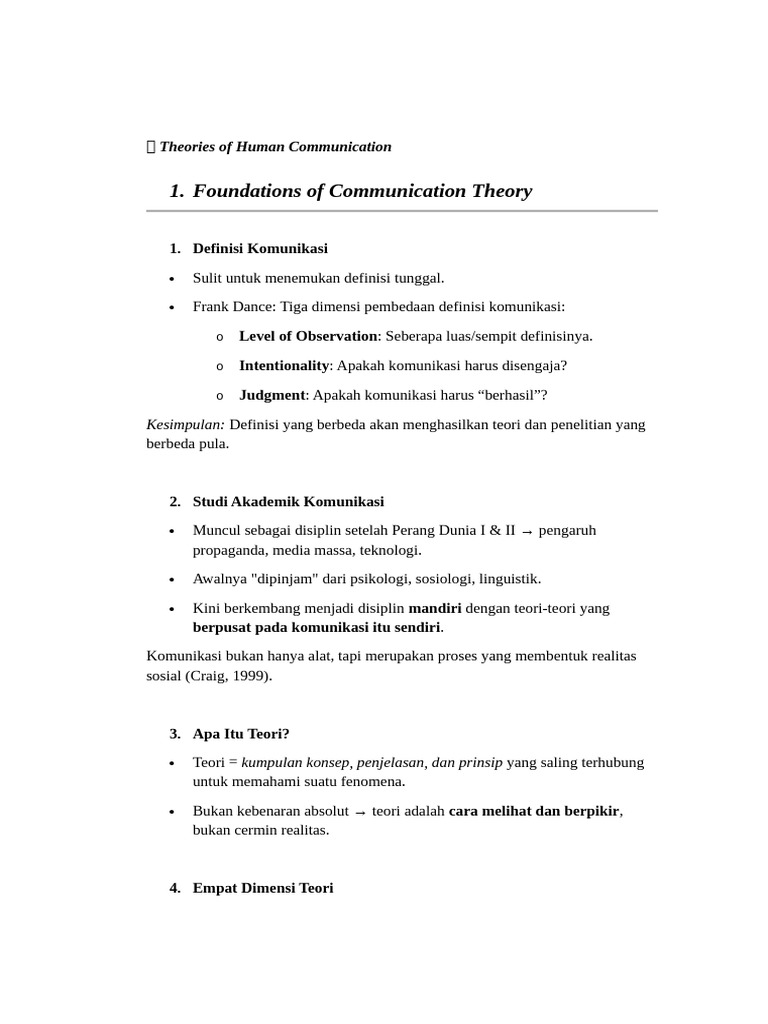 ? Theories of Human Communication | PDF