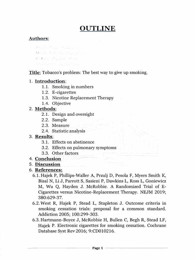 Outline Format - Sample 1 | PDF