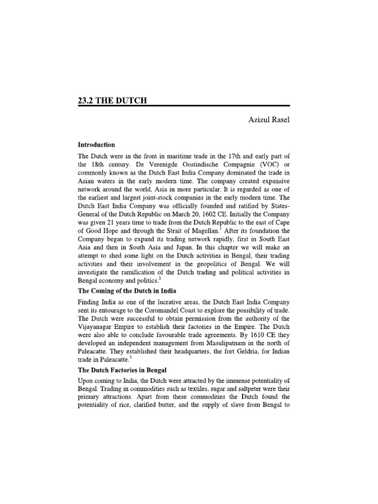 Dutch History in Bengal | PDF