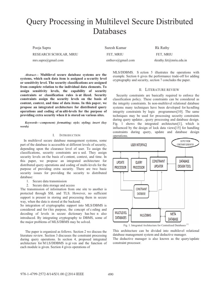 Multi-Level Secure Data Management | PDF