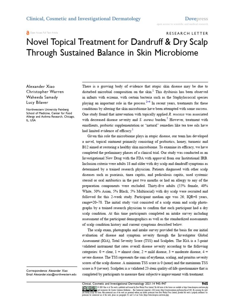Novel Topical Treatment For Dandruff Dry Scalp THR | PDF | Topical ...
