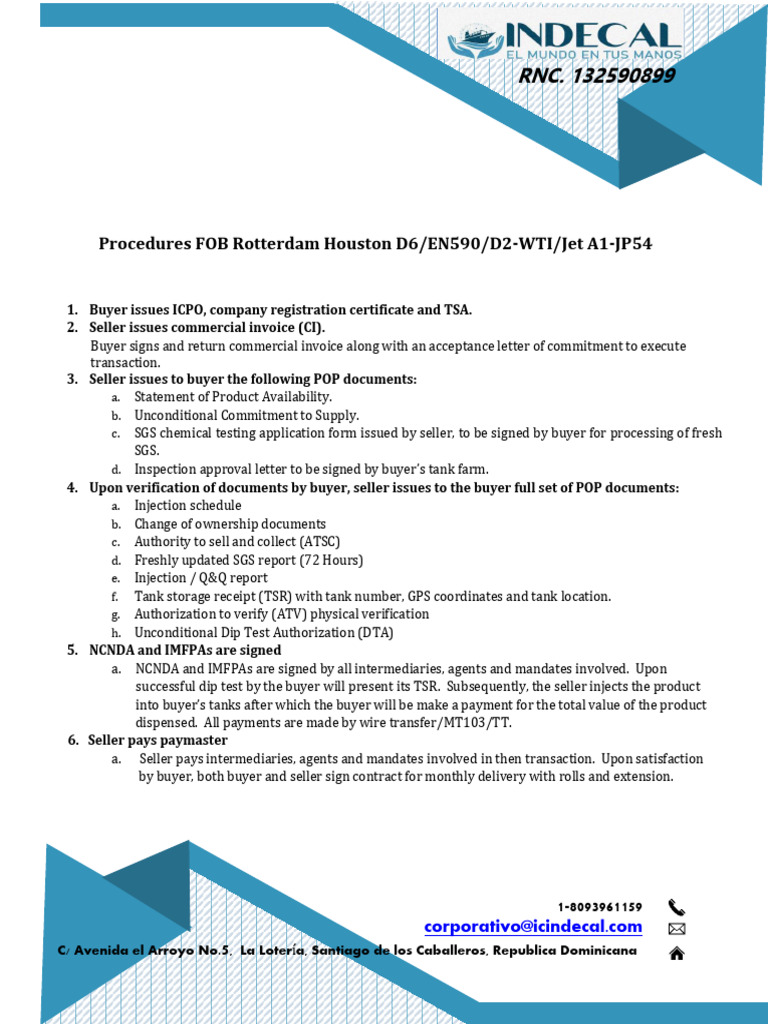 Procedures For Rotterdam Houston | PDF