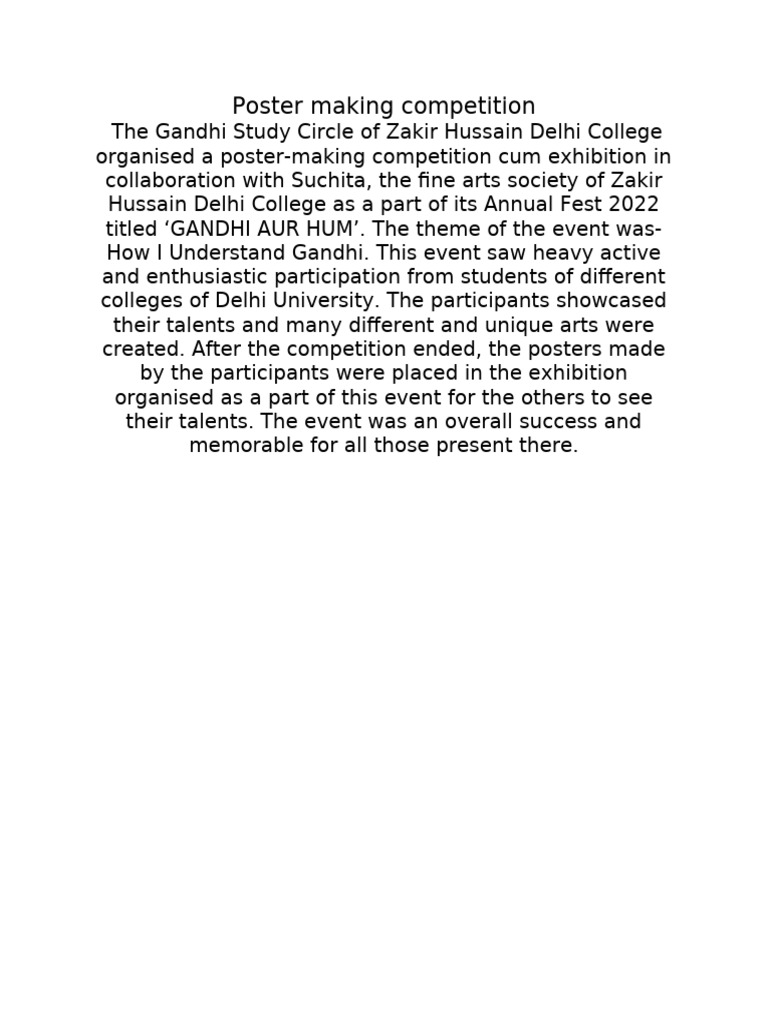 Poster Making Competition-Description | PDF