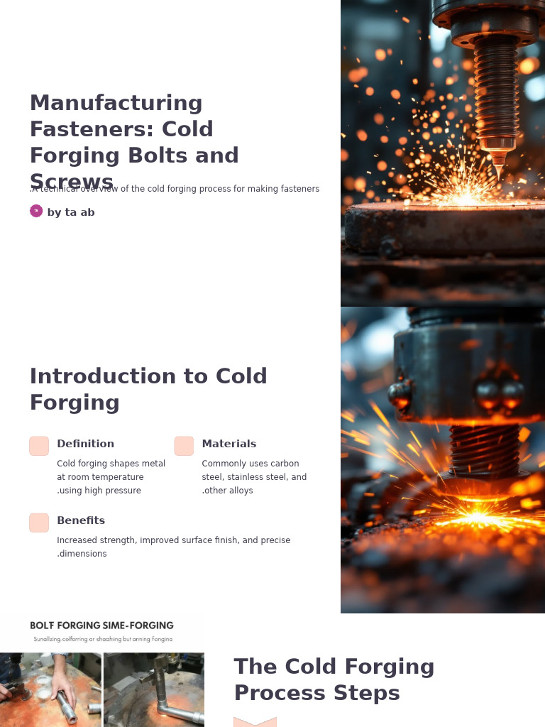 Manufacturing Fasteners Cold Forging Bolts and Screws | PDF | Forging ...