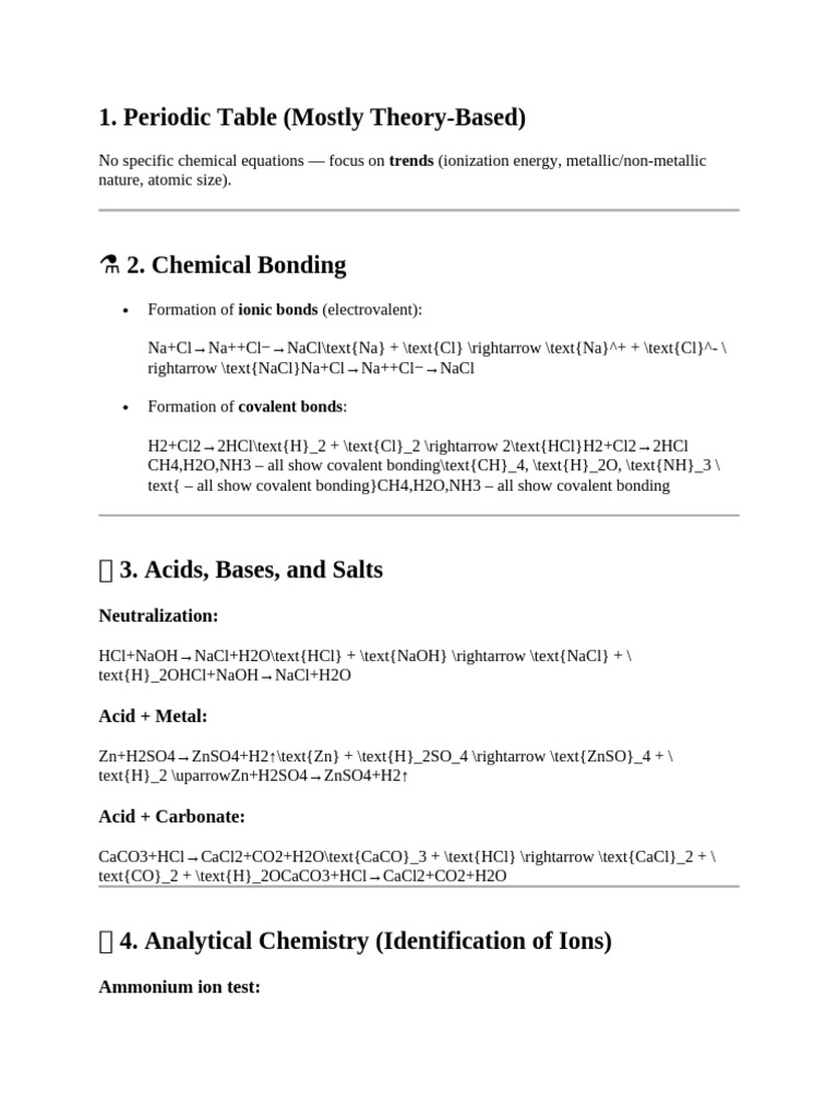 10 Chemistry | PDF | Chemical Bond | Ion