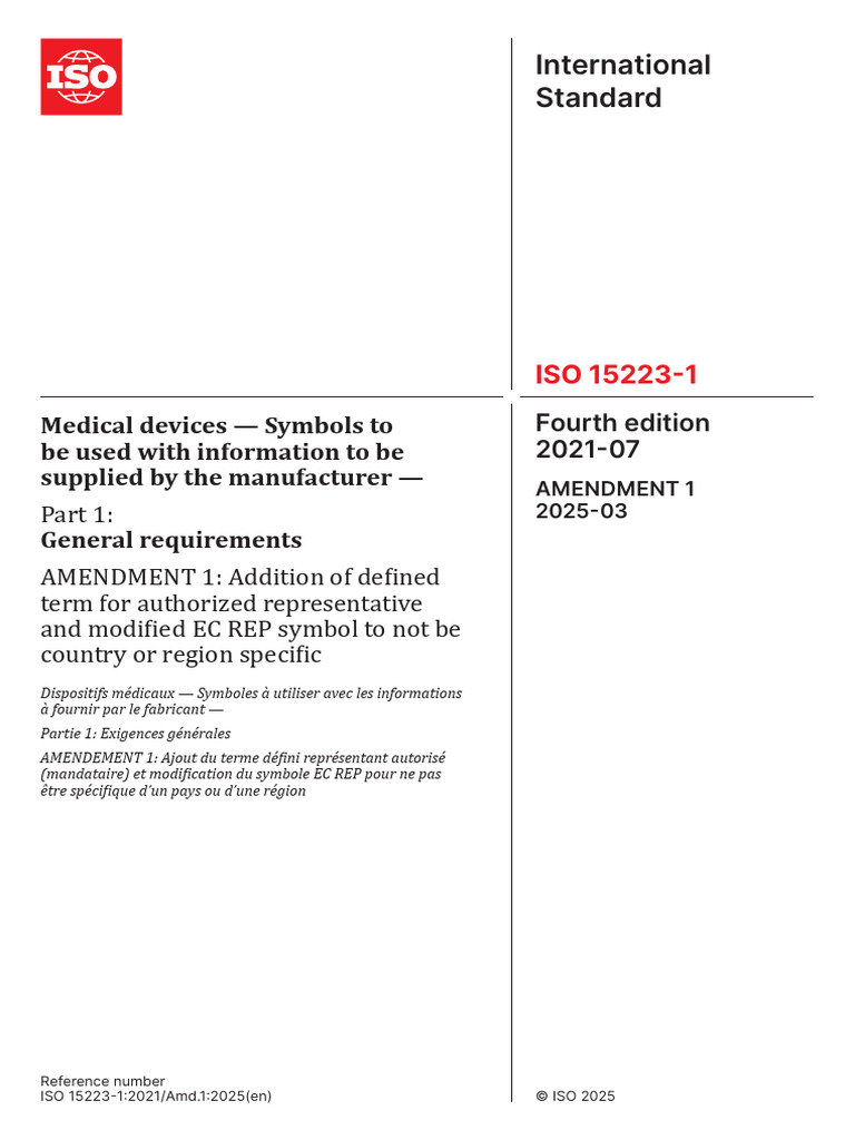 ISO 15223-1-2021 Amd1-2025 | PDF | International Organization For Standardization ...