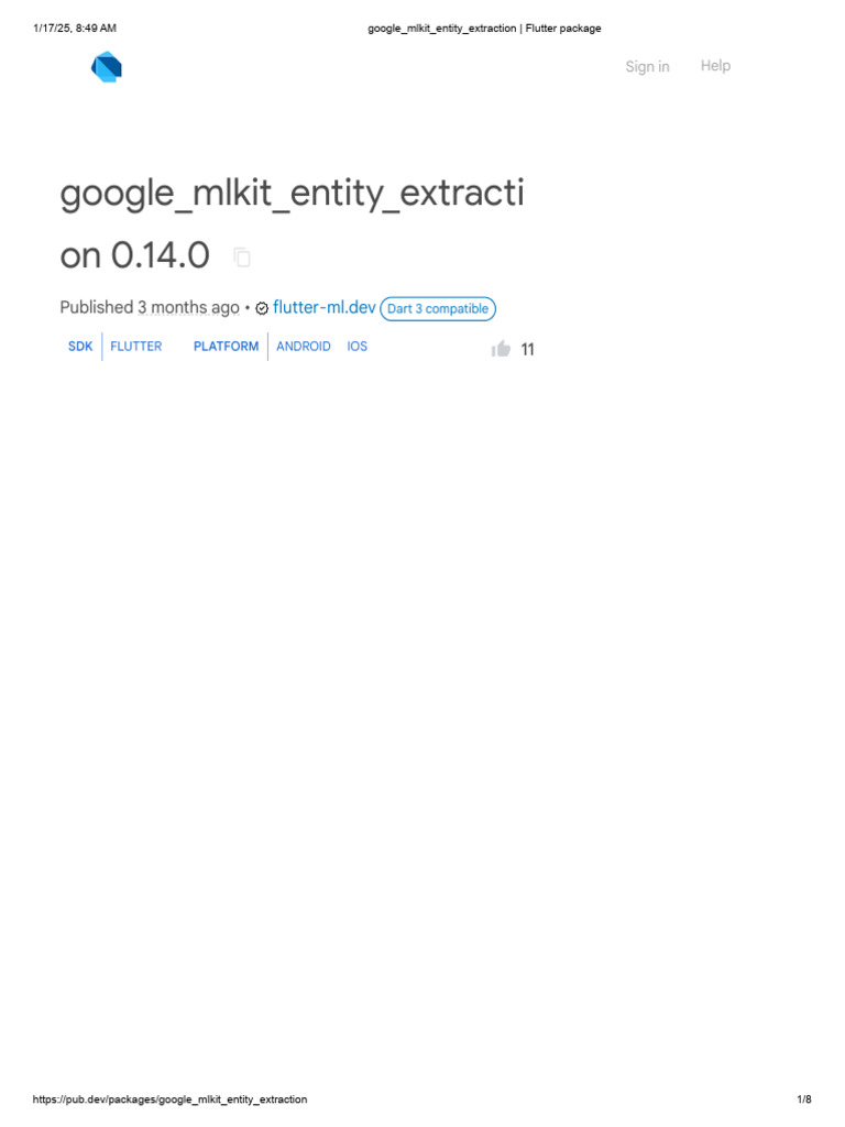Google - Mlkit - Entity - Extraction - Flutter Package | PDF | Ios | Software Development