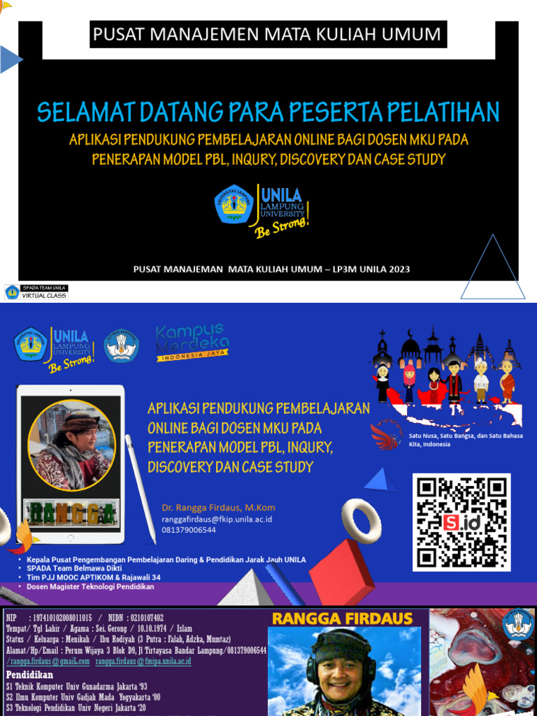 Aplikasi Pendukung Pembelajaran Online Bagi Dosen MKU Pada Penerapan Model PBL, Inqury ...