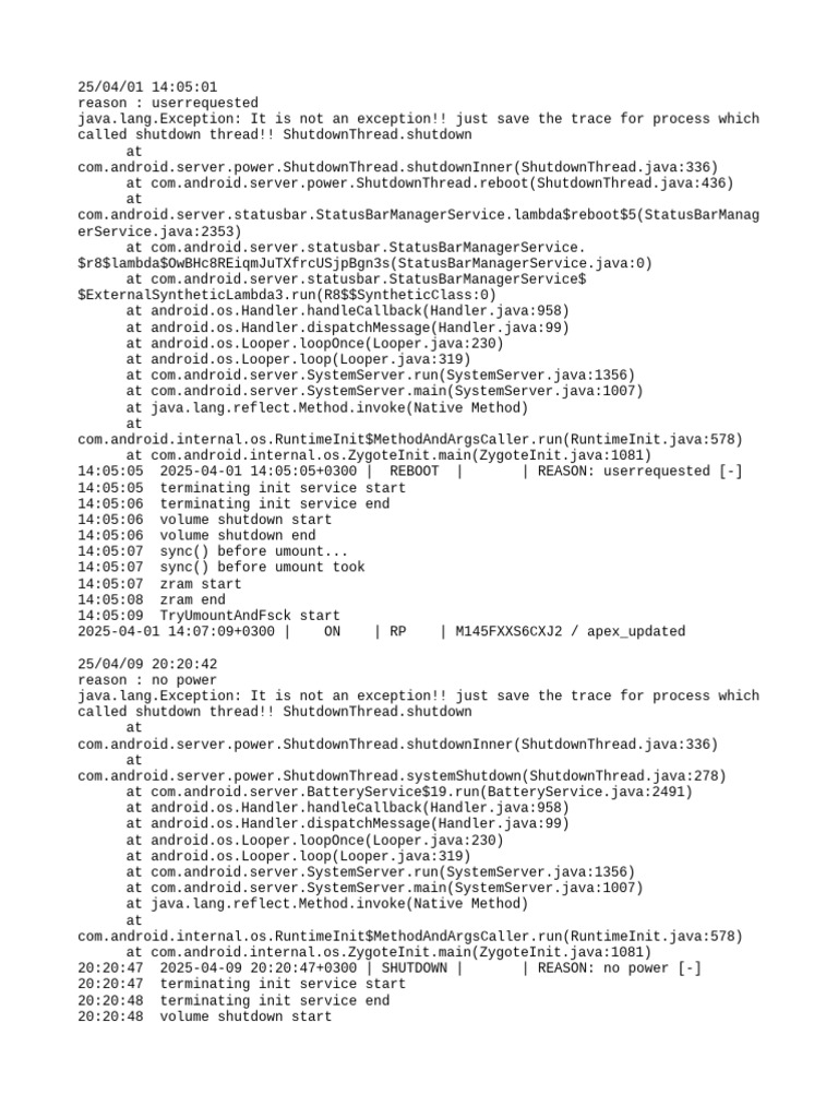 Android Shutdown and Reboot Logs | PDF | Embedded Linux Distributions ...