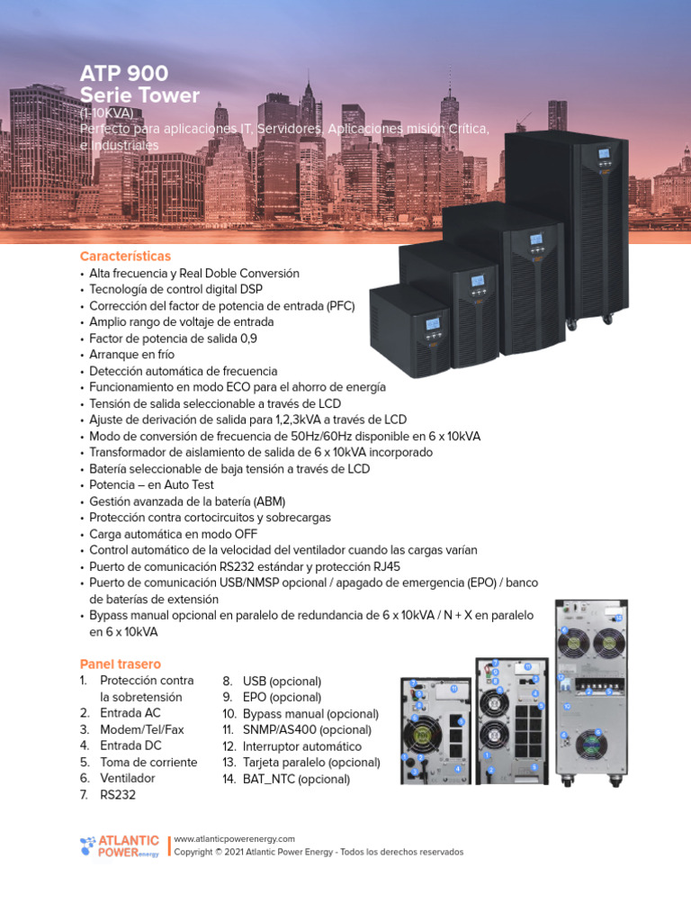 ATP 900 Tower 1-10KVA-ES | PDF | Cantidad | Energia electrica