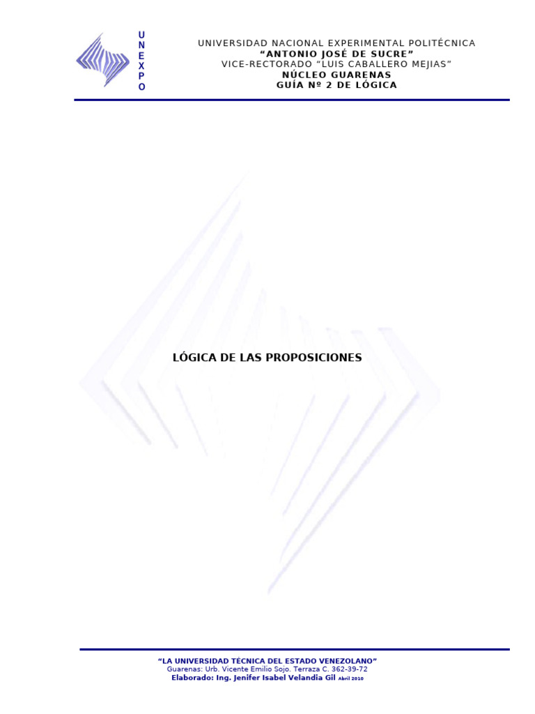 Guìa de Lògica de Las Proposiciones | PDF | Proposición | Si y solo si