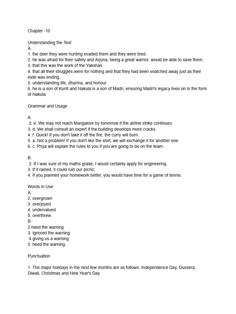 Class - 7, English - 2 Chapter - 10 | PDF