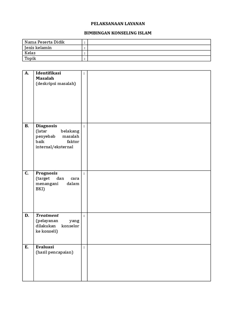 Lembar Layanan BKI | PDF