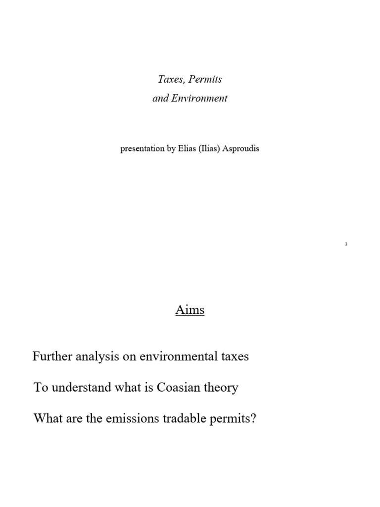 Week 4b Taxes and Permits | PDF | Externality | Microeconomics